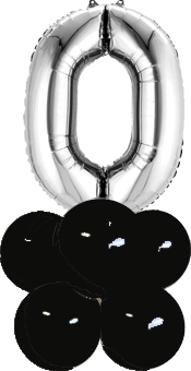 Big 0 Silver Table Number Bunch | Balloons Appleton Pick-Up